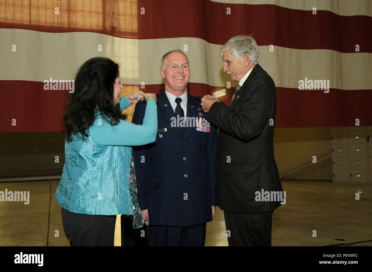 U.S. Air Force Lt. Col. Allan R. Cecil (center), deputy commander of ...