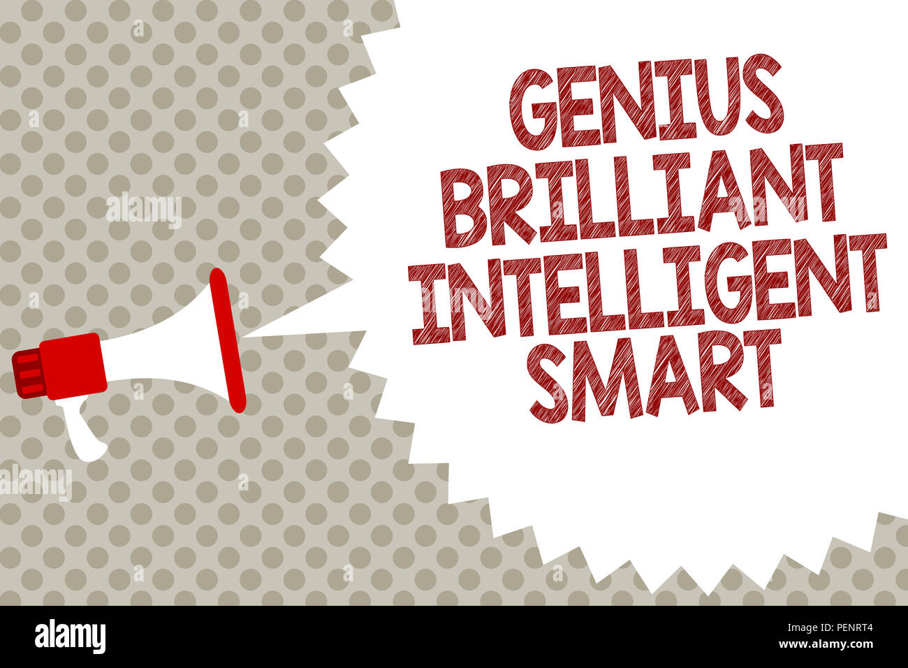 Handwriting text Genius Brilliant Intelligent Smart. Concept meaning ...
