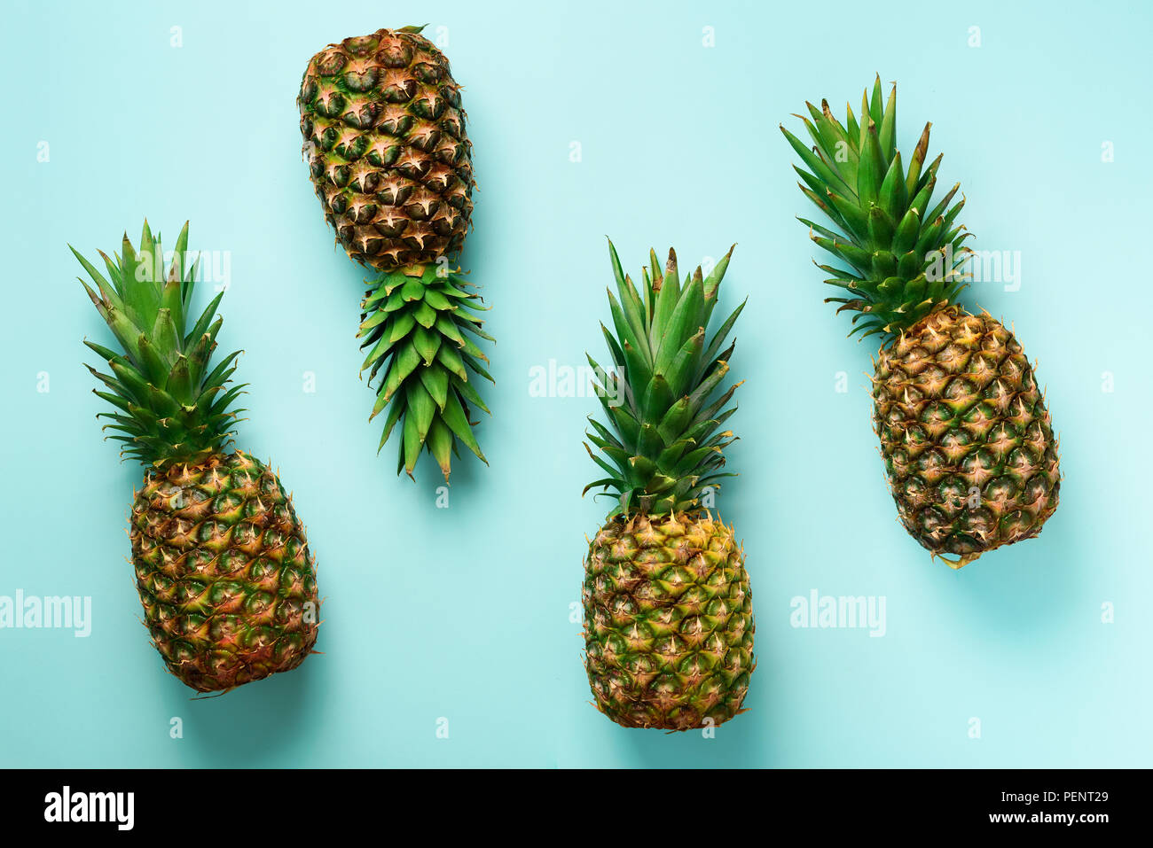 Bright pineapple pattern for minimal style. Top View. Pop art design ...
