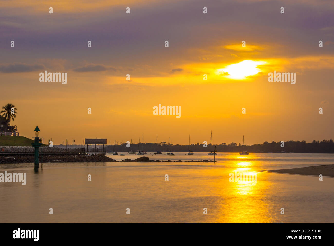 Sunset at Changi River Stock Photo - Alamy