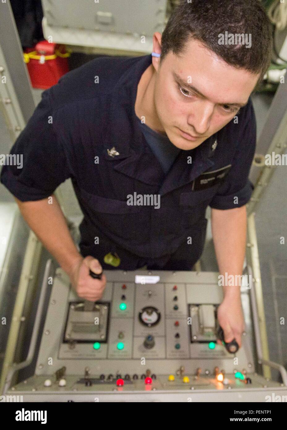 160112-N-AO823-033 GULF OF OMAN (Jan. 12, 2016) Sonar Technician ...