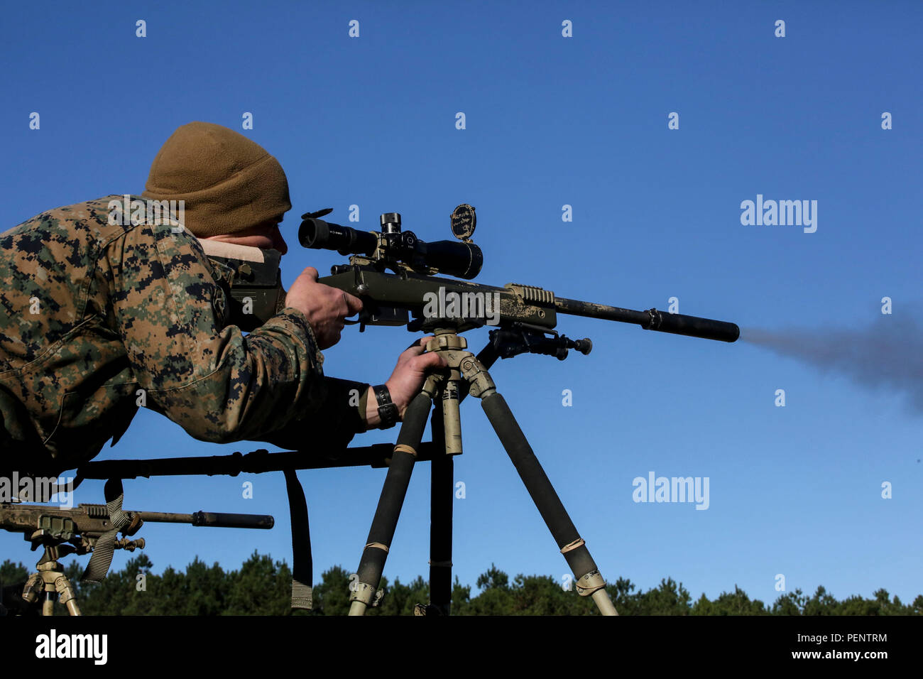A Marine student undergoing the 2nd Marine Division Combat Skills ...