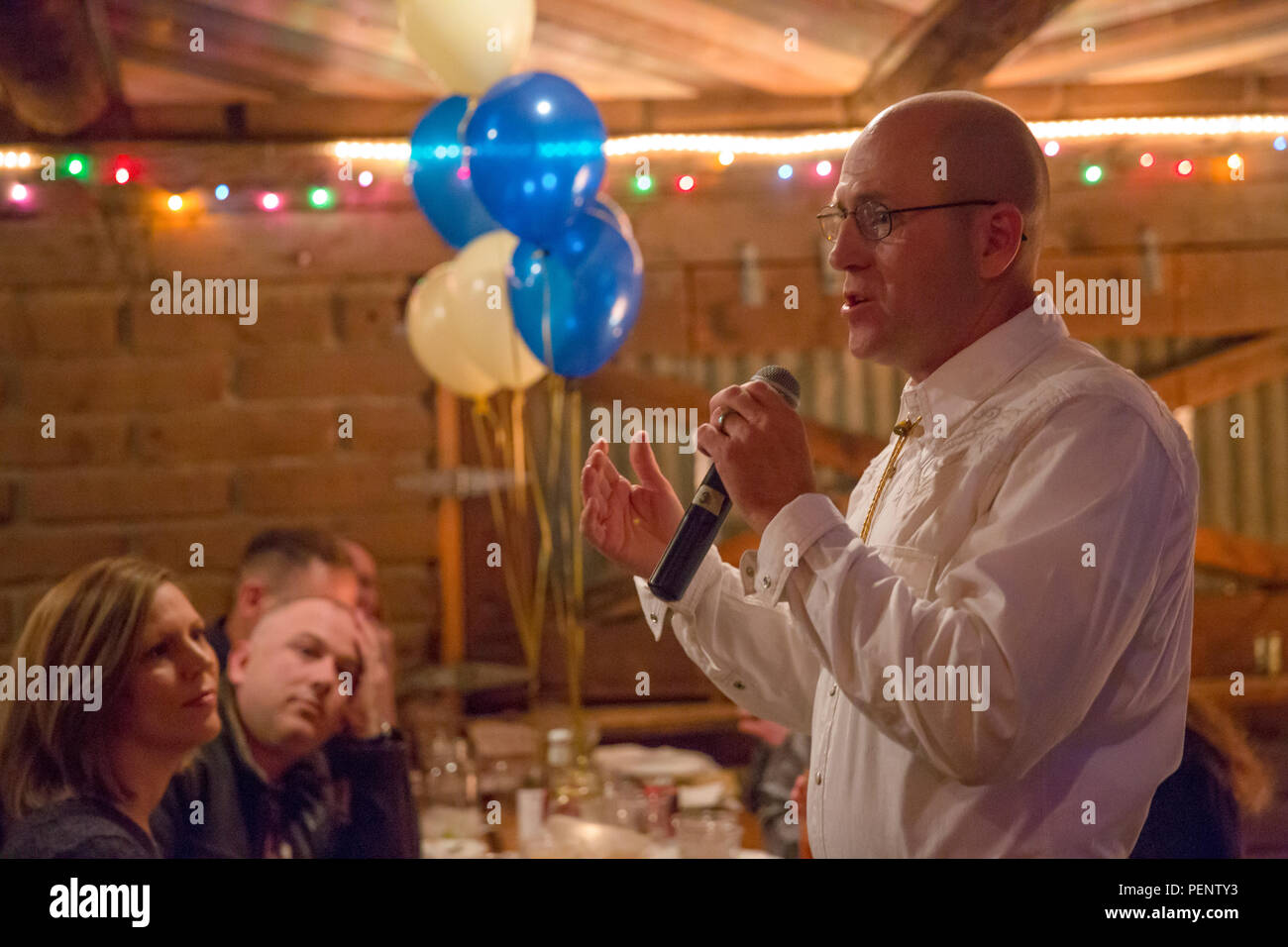 Navy Capt. Stephen M. Lee, Combat Center Chaplain, addresses other ...