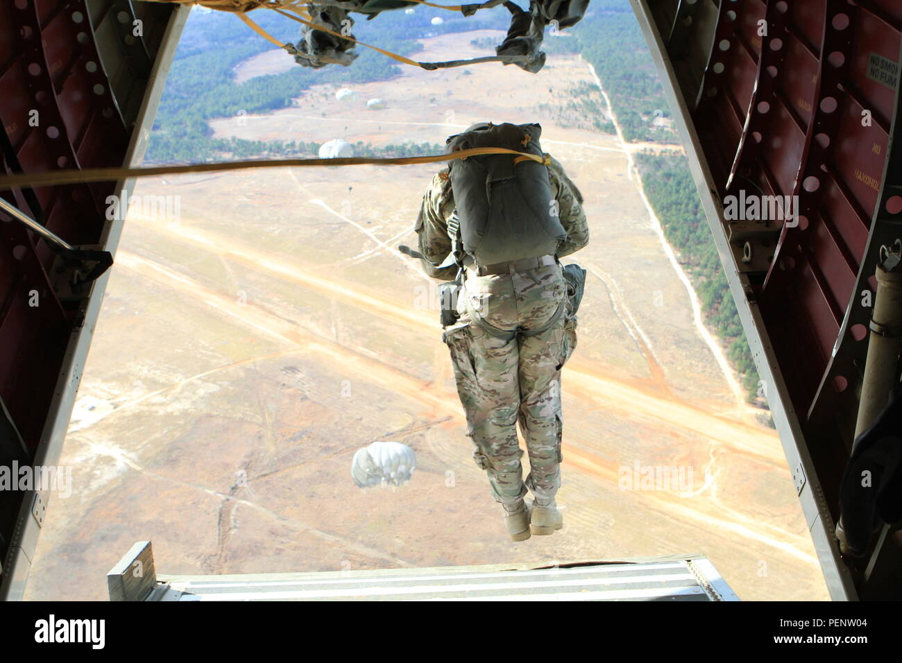 A U.S. Army paratrooper with U.S. Army John F. Kennedy Special Warfare ...