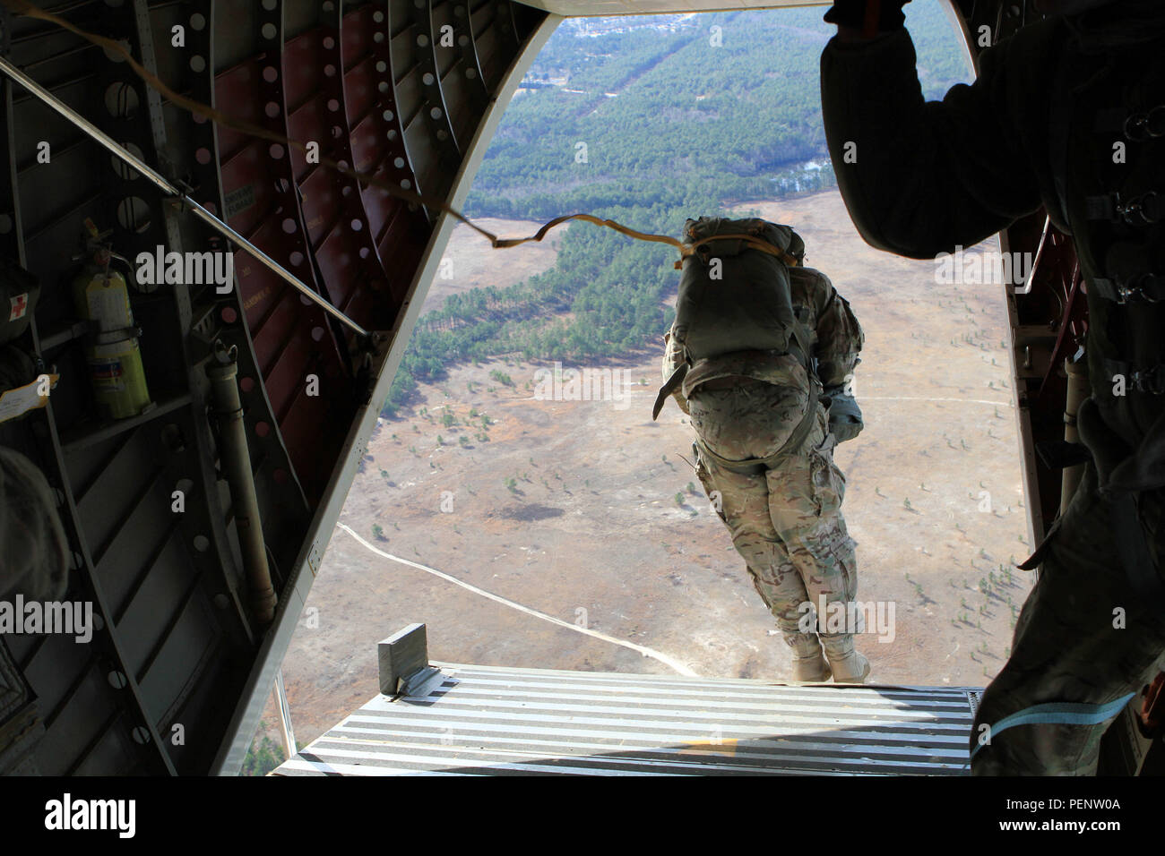 A U.S. Army paratrooper with U.S. Army John F. Kennedy Special Warfare ...
