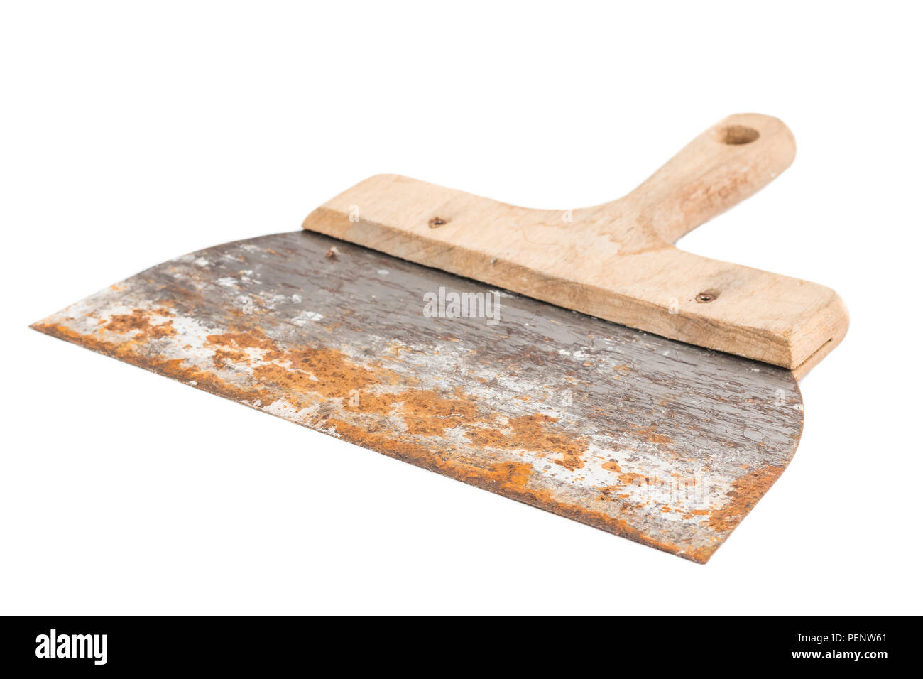 rusty spatula to coat on white background in studio Stock Photo - Alamy