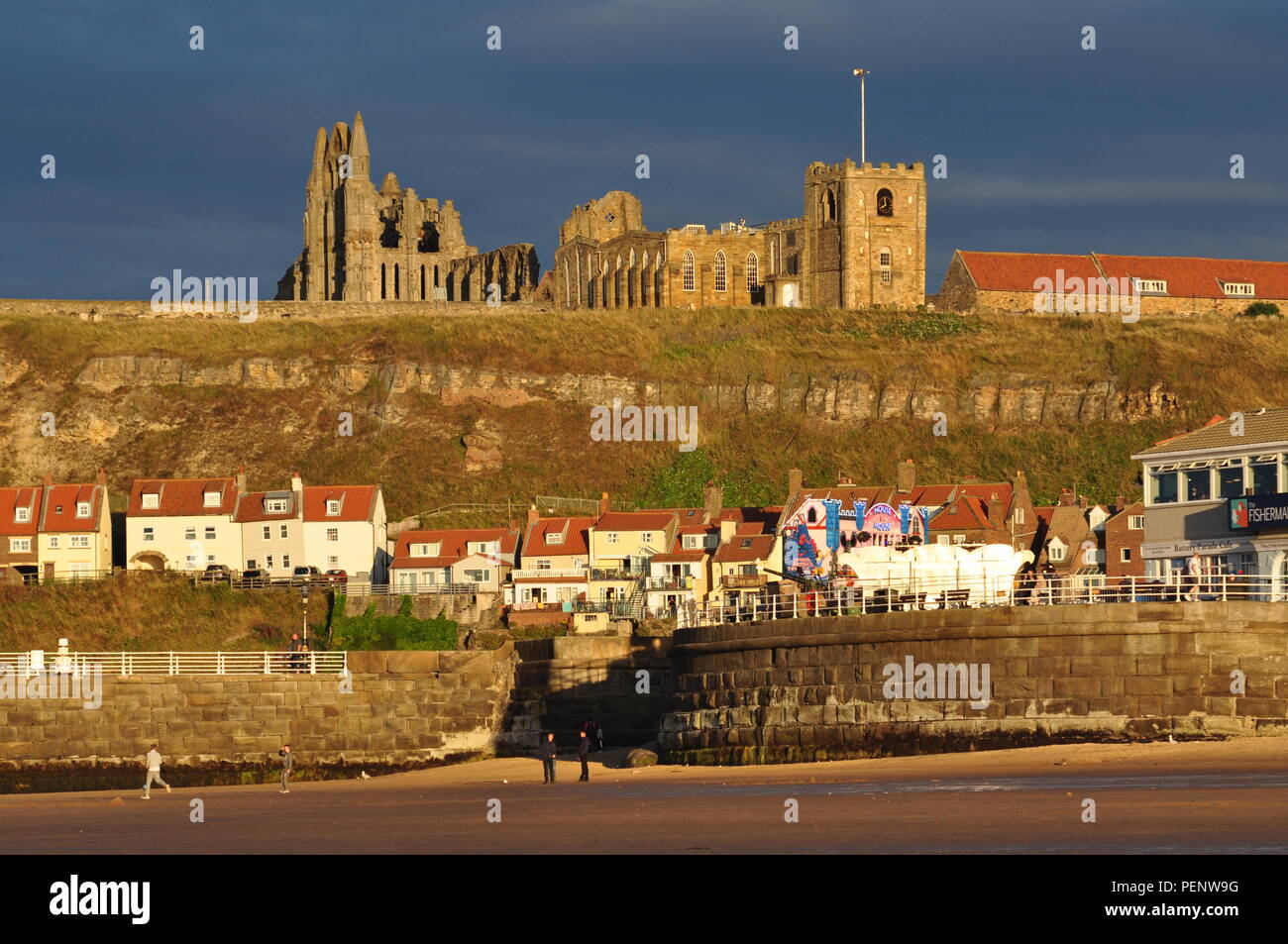 Church of St Mary and Whitby Abbey, North Yorkshire, UK Stock Photo - Alamy