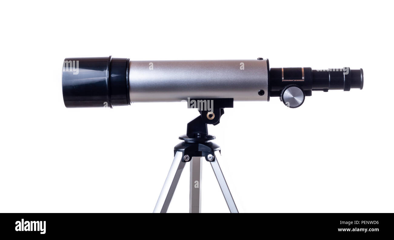 telescope on a white background in studio in France Stock Photo - Alamy