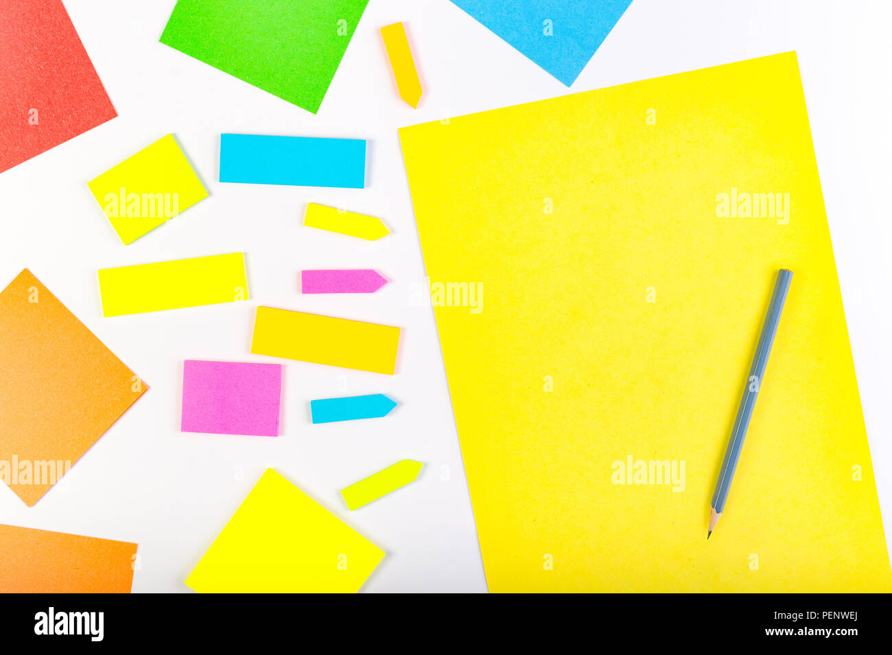 Blank sticky notes with different colors and shapes Stock Photo - Alamy