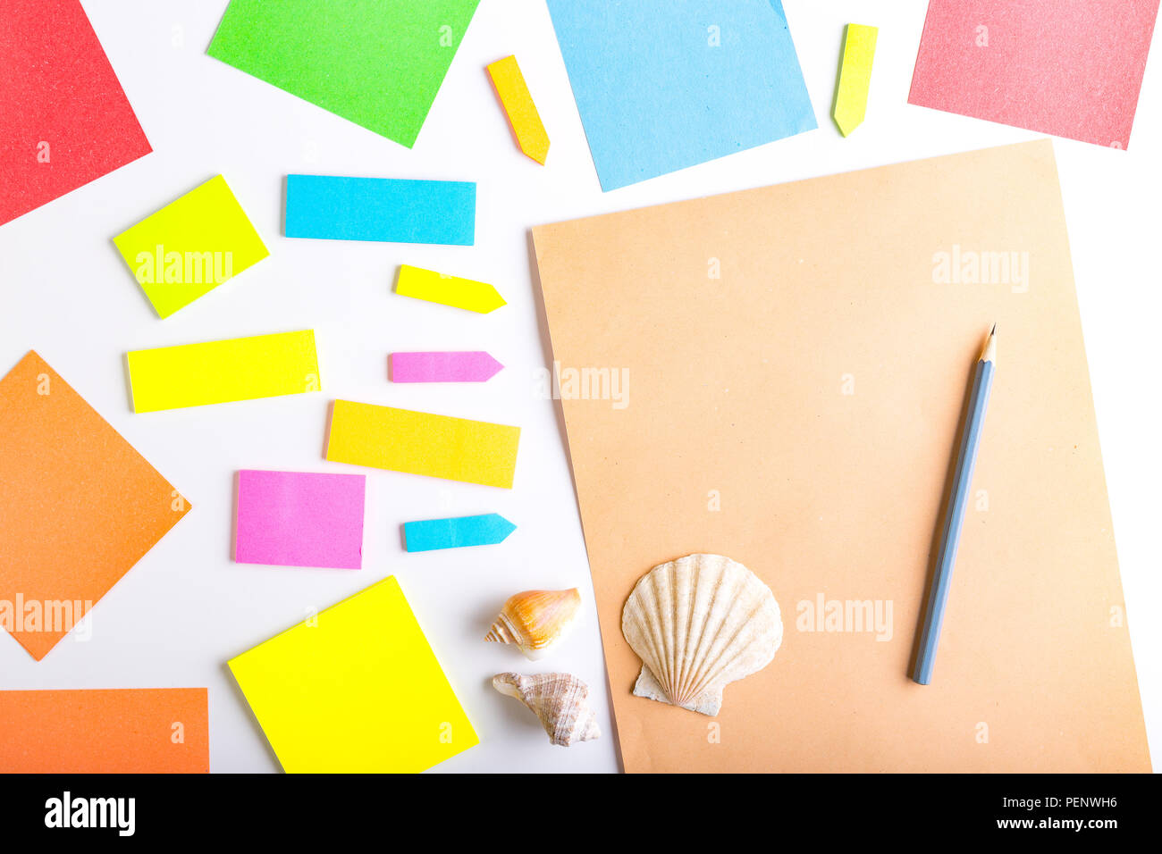 Blank sticky notes with different colors and shapes Stock Photo - Alamy