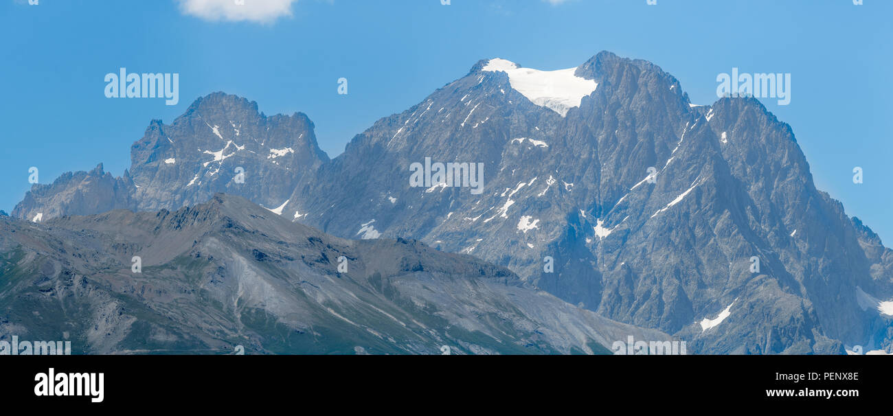 Mont pelvoux mountain glacier summit craggy alps france barren d hi-res ...