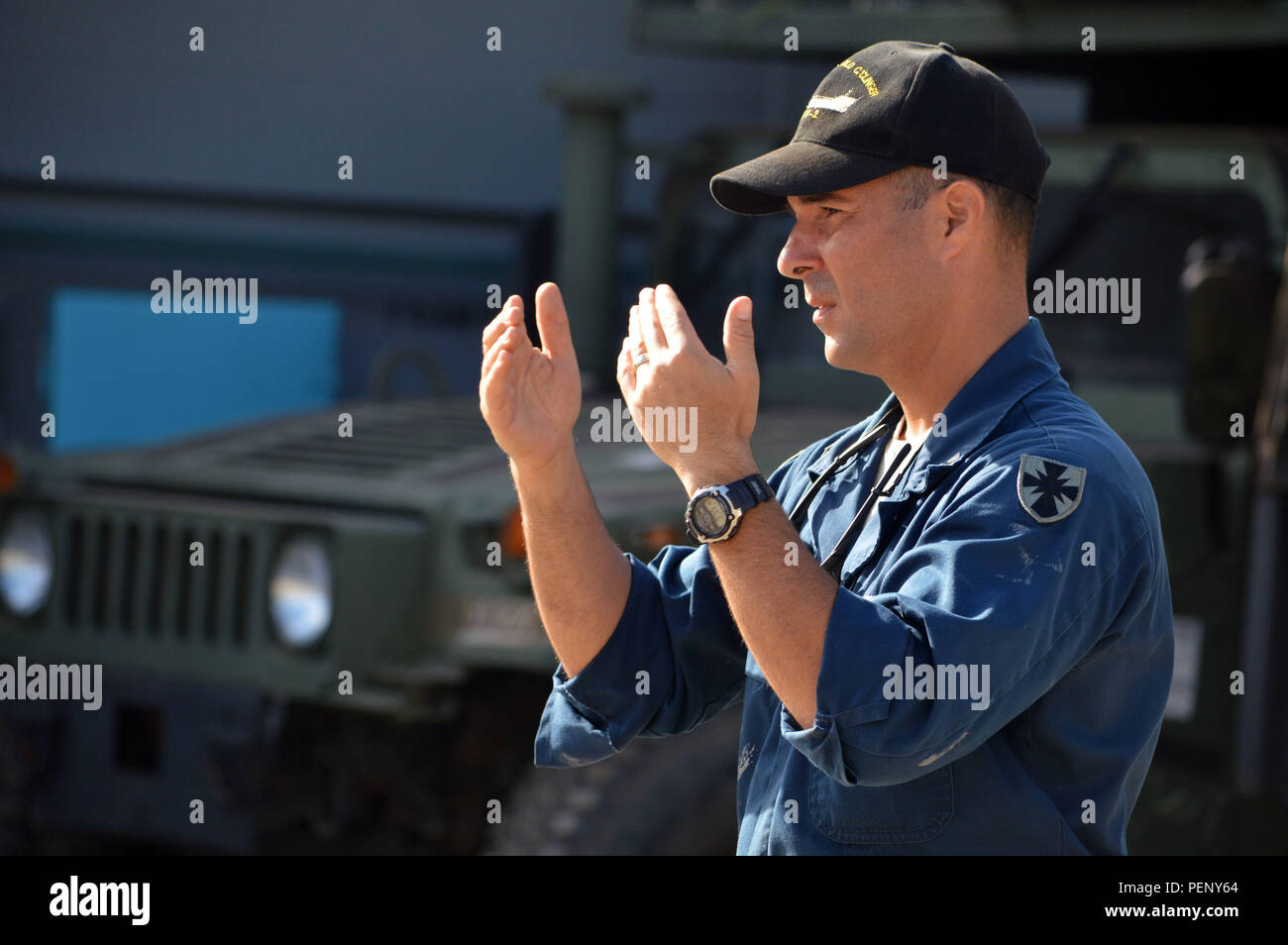 Sgt. Cruz Rodriguez, leading seaman, USAV CW3 Harold C. Clinger (LSV-2 ...