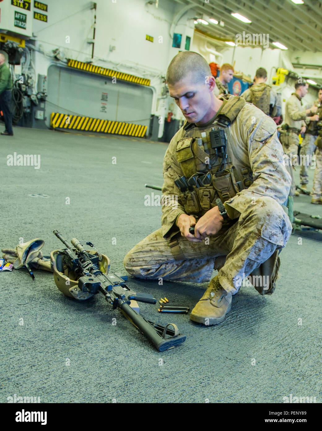 U.S. Marine Staff Sergeant Jack Hausmann with Maritime Raid Force, 13th ...