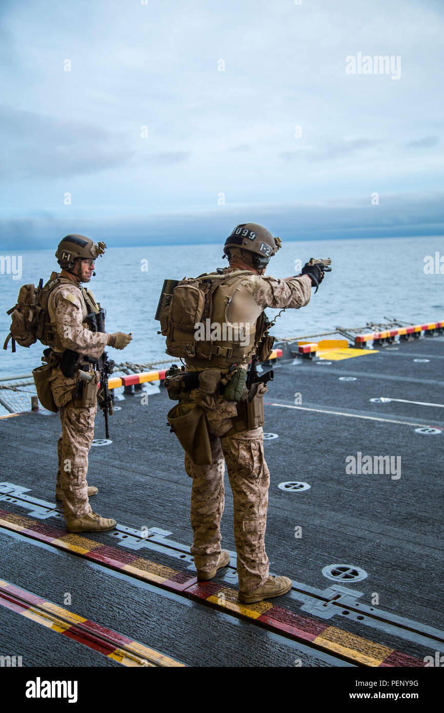 U.S. Marines with Maritime Raid Force, 13th Marine Expeditionary Unit ...