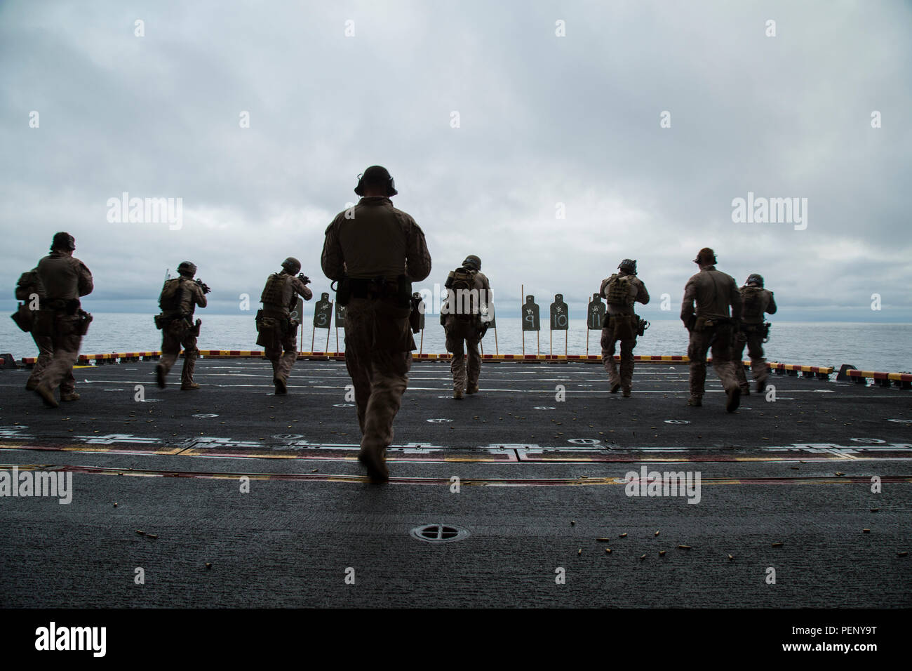 U.S. Marines with Maritime Raid Force, 13th Marine Expeditionary Unit ...