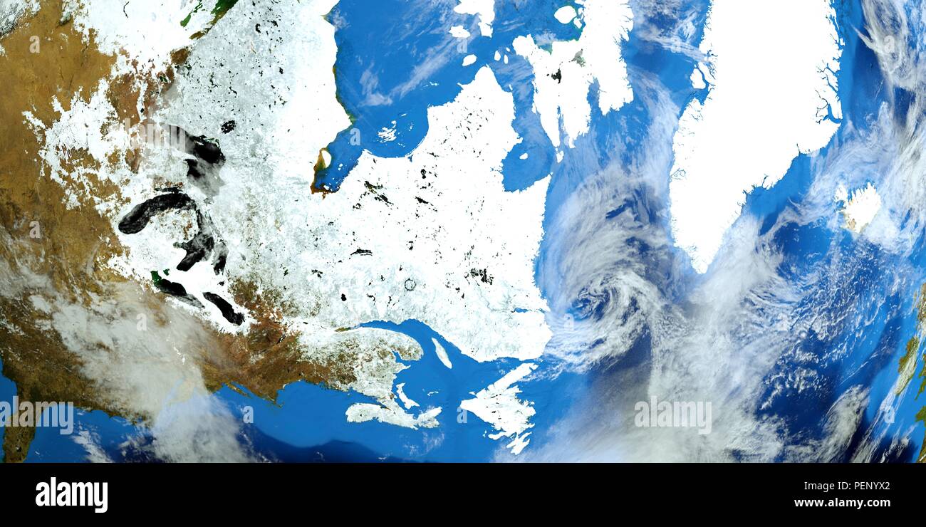 Globe view from north pole hi-res stock photography and images - Alamy