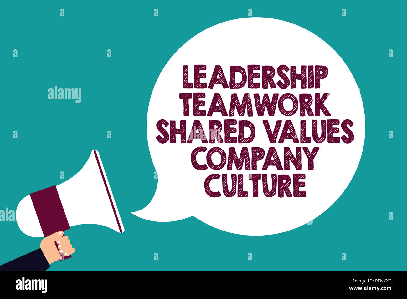 Text sign showing Leadership Teamwork Shared Values Company Culture ...