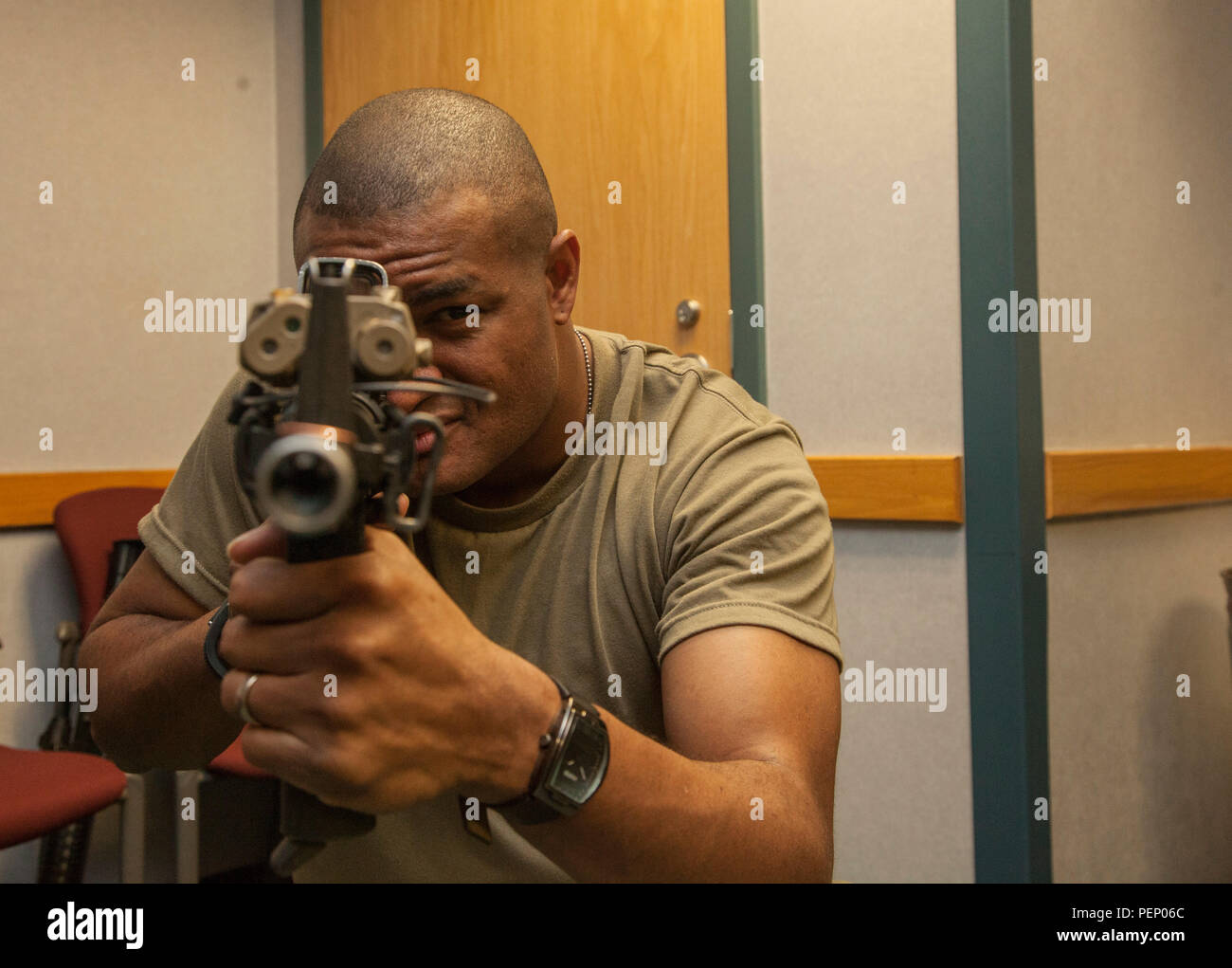 U.S. Army Sgt. 1st Class Teddy Wade, assigned to 55th Signal Company ...