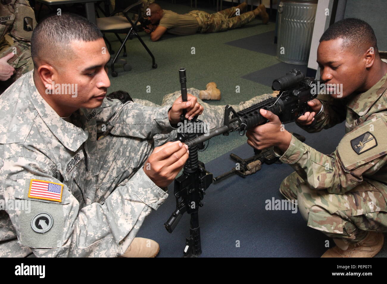 U.S. Army Sgt. Arthur Ruepong, assigned to the 55th Signal Company ...