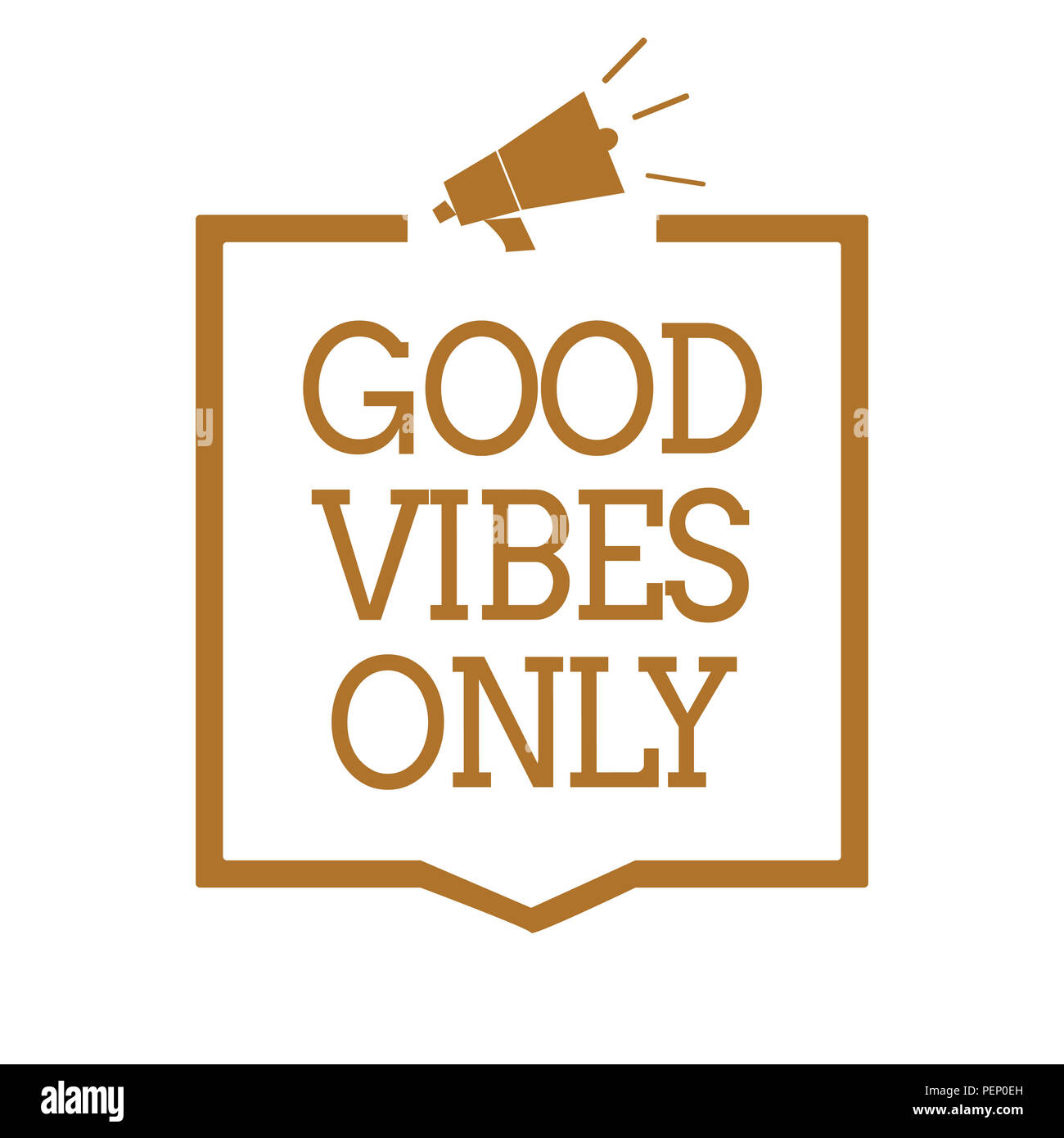 Text sign showing Good Vibes Only. Conceptual photo Just positive ...