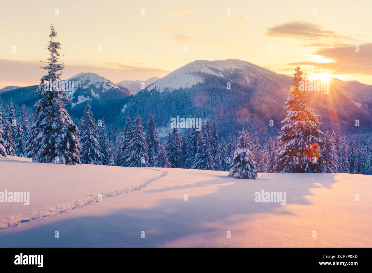 Beautiful snowy scene hi-res stock photography and images - Alamy