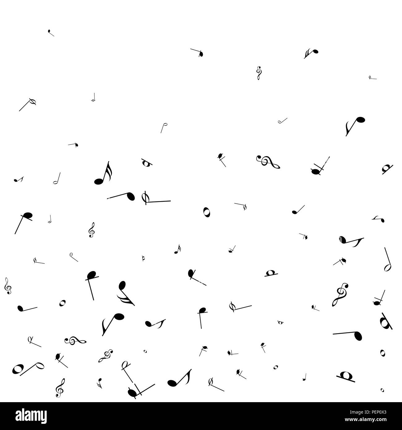 black music notes isolated on white background. Vector illustration ...