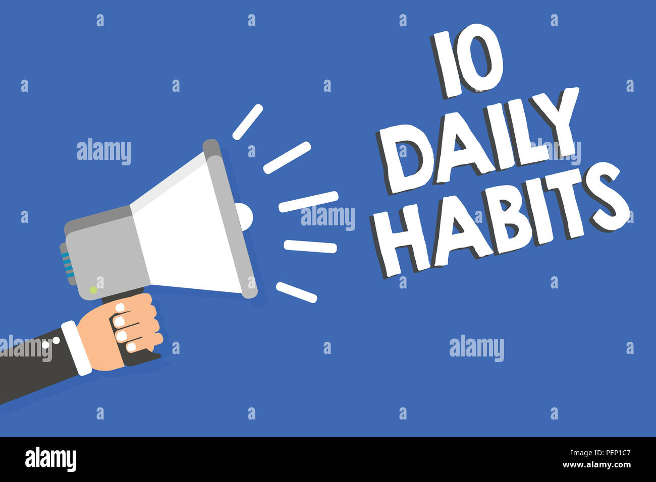 Text sign showing 10 Daily Habits. Conceptual photo Healthy routine ...