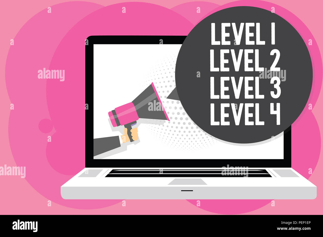 Word writing text Level 1 Level 2 Level 3 Level 4. Business concept for ...