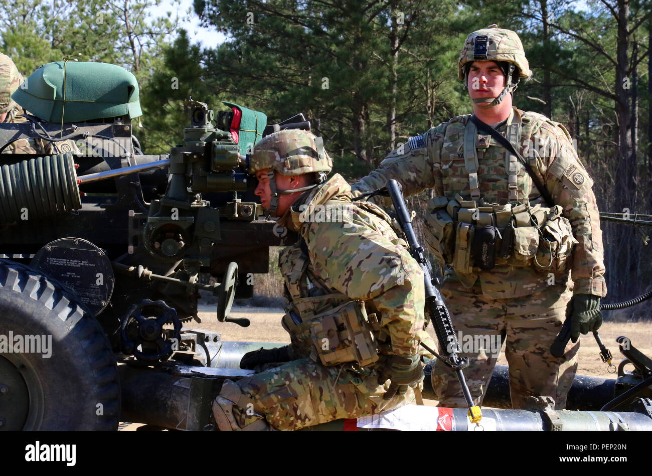 A gun chief and his assistant gunner assigned to the 82nd Airborne ...