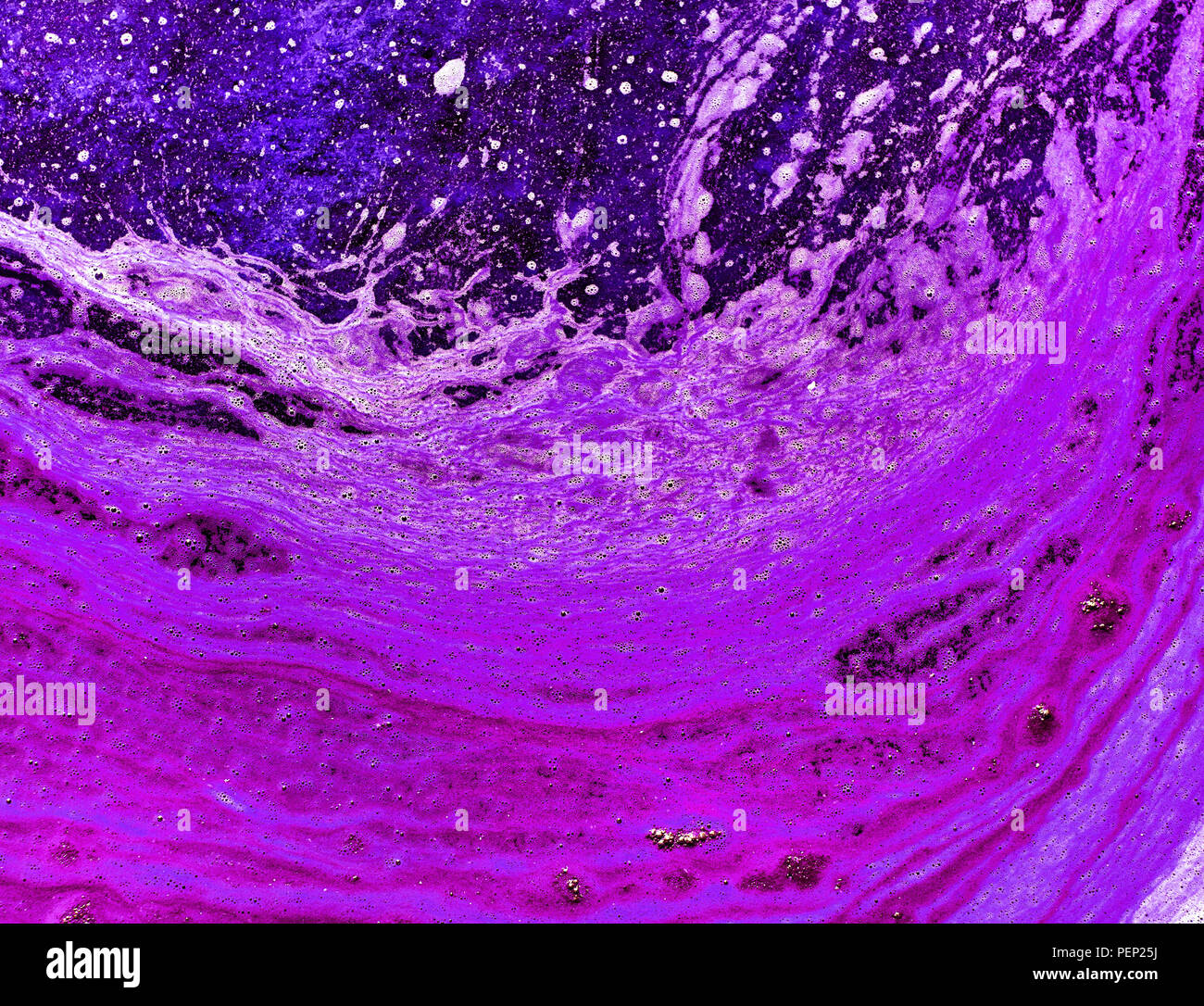 Polluted water with algae. Violet colors. Textured background Stock ...