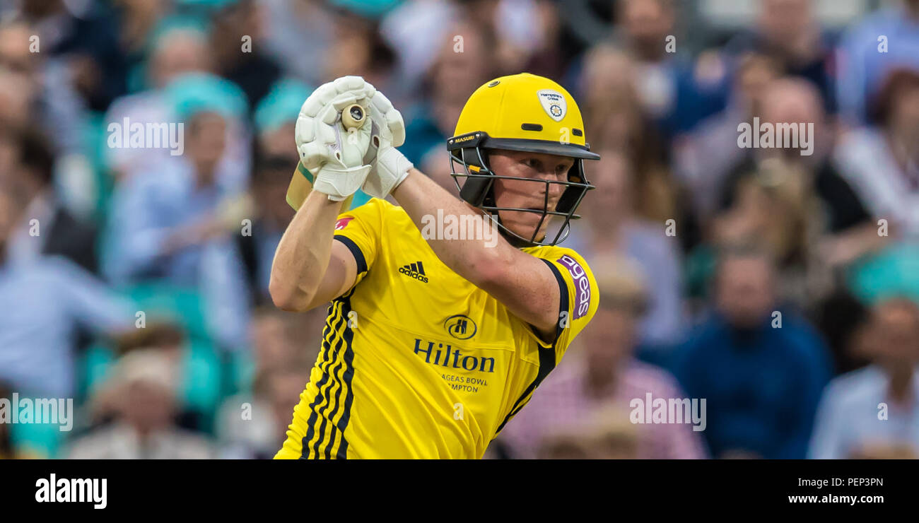 London, UK. 15 August, 2018. Tom Alsop batting for Hampshire against ...