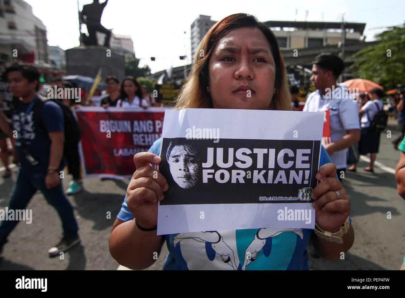 Philippines. 16th Aug, 2018. Student groups, activists, and the mothers ...