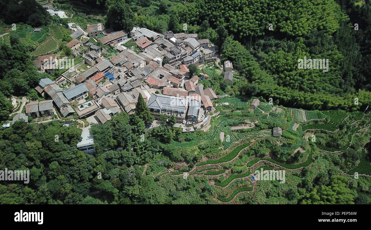 Lishui, China. 16th Aug, 2018. Aerial photo taken on Aug. 16, 2018 ...