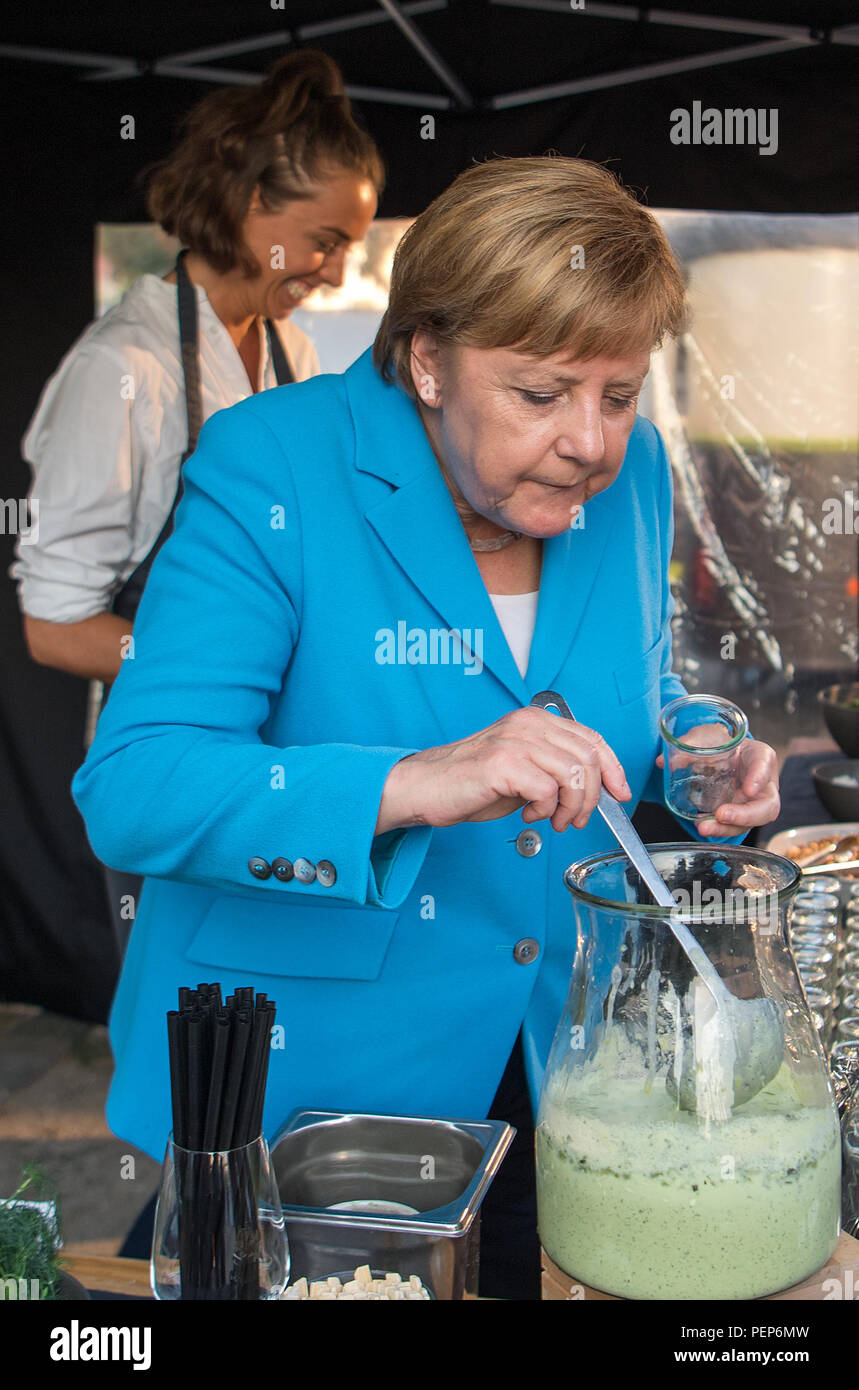 Dresden, Germany. 16th Aug, 2018. German Chancellor Angela Merkel (CDU ...