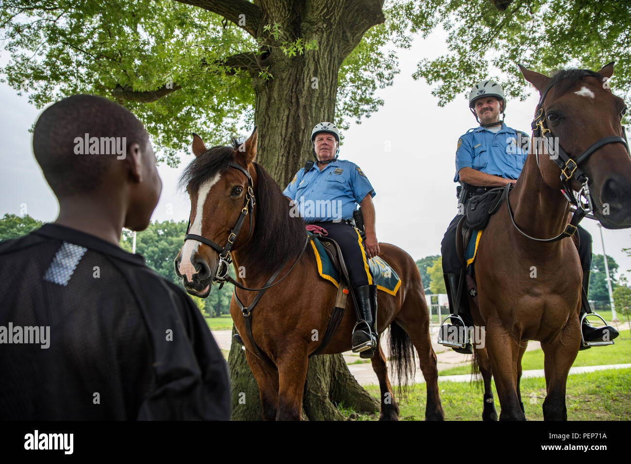 Pennsylvania, USA. 16th August 2018. Officers Holmes and Toth of the ...