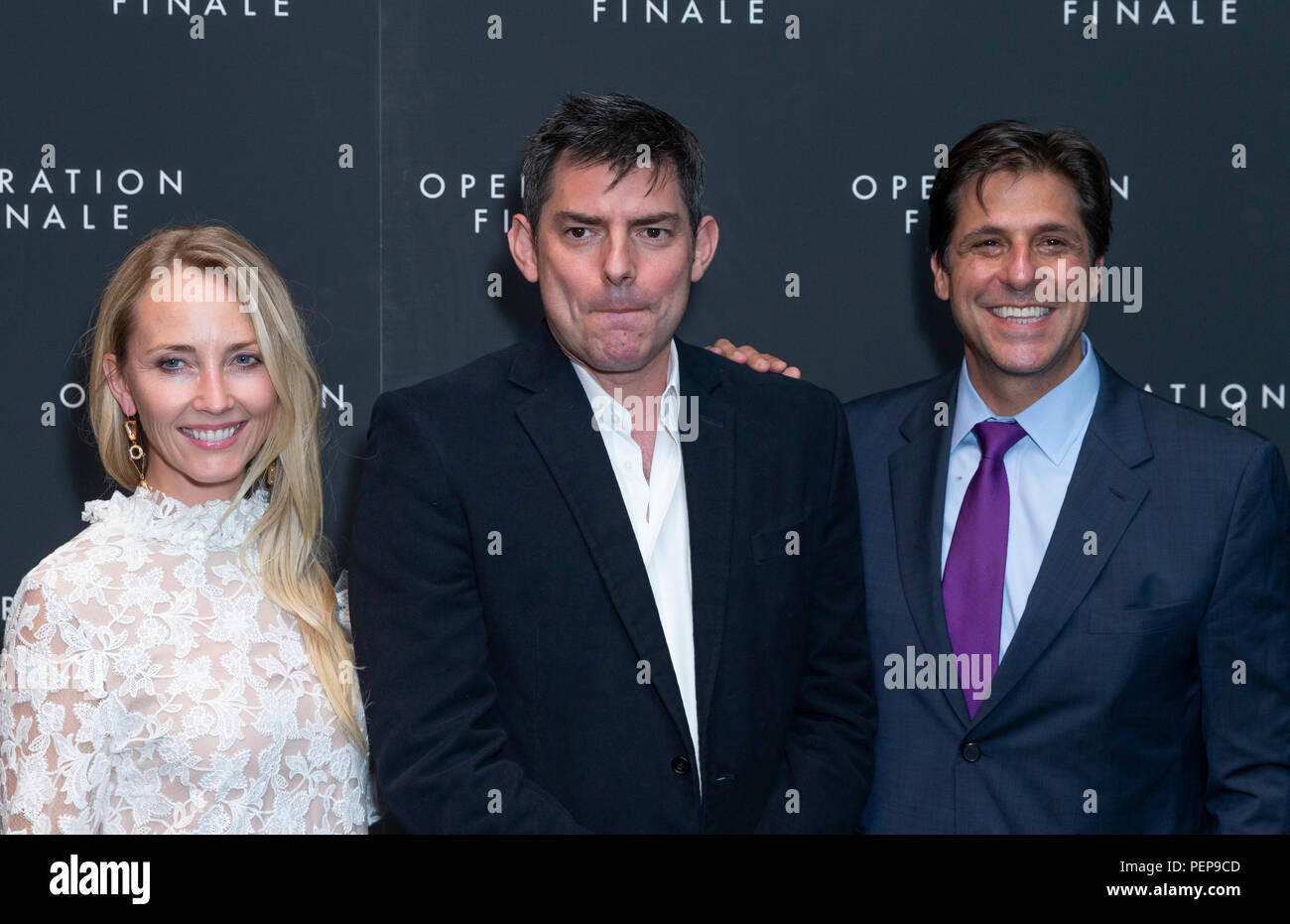New York, USA - August 16, 2018: Cassidy Lange, Chris Weitz, Jonathan ...