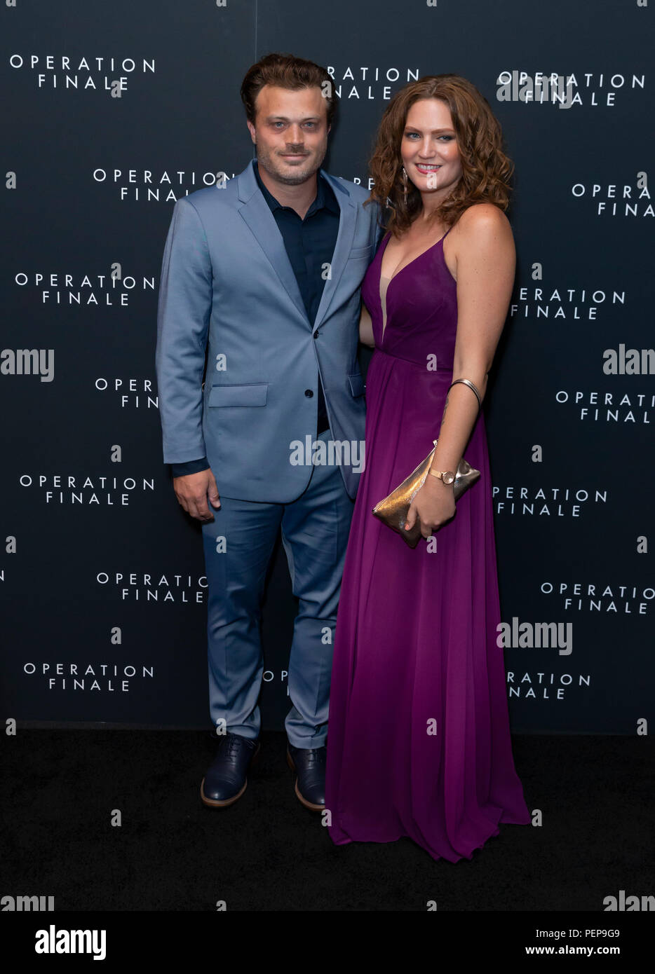 New York, USA - August 16, 2018: Greg Hill (L) attends Operation Finale ...