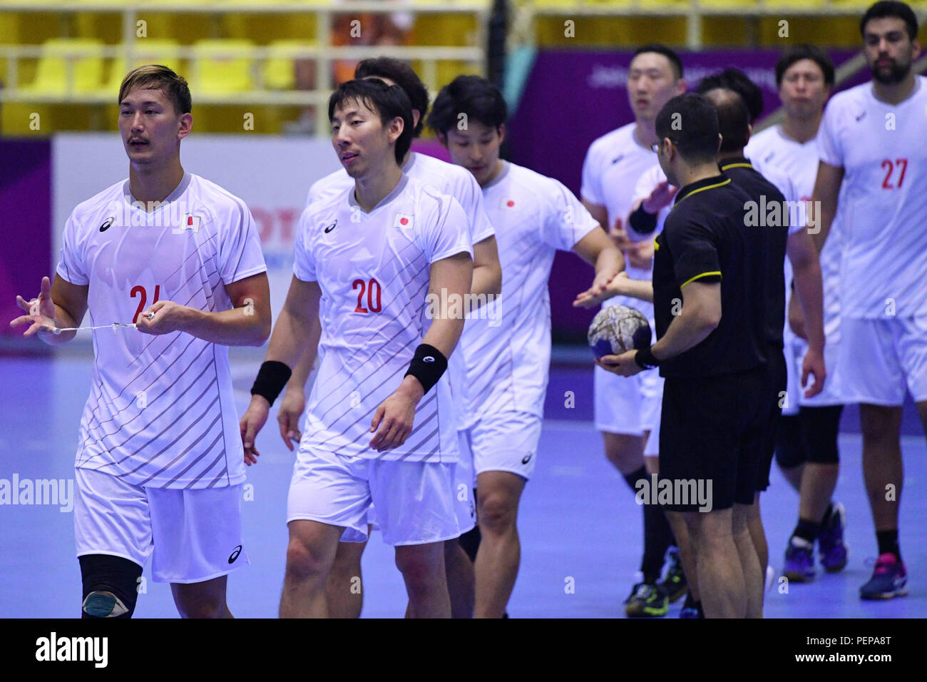 (L-R) Hiroki Shida, Jin Watanabe (JPN), AUGUST 17, 2018 - Handball ...