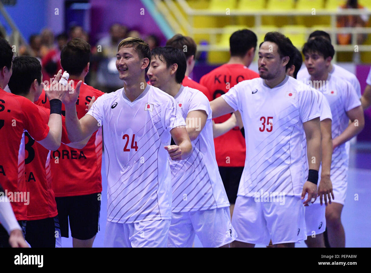(L-R) Hiroki Shida, Daichi Komuro (JPN), AUGUST 17, 2018 - Handball ...