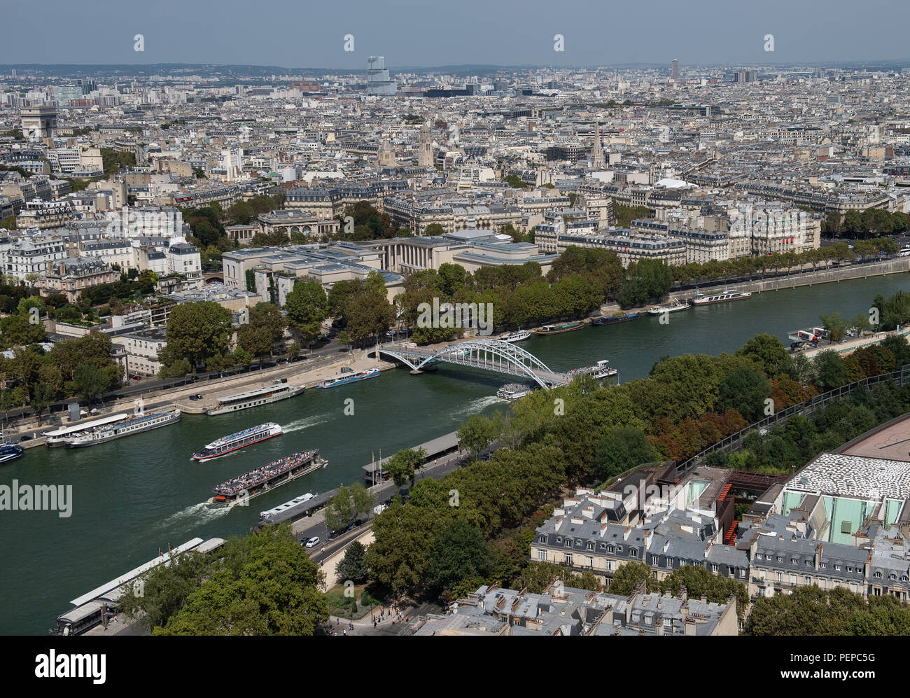 Paris, France. 16th Aug, 2018. The photo from the Eiffel Tower shows ...