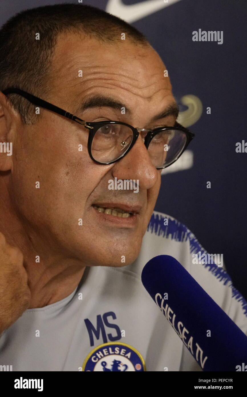 17th August, 2018 Chelsea Training Ground, Cobham, Surrey, UK Maurizio ...