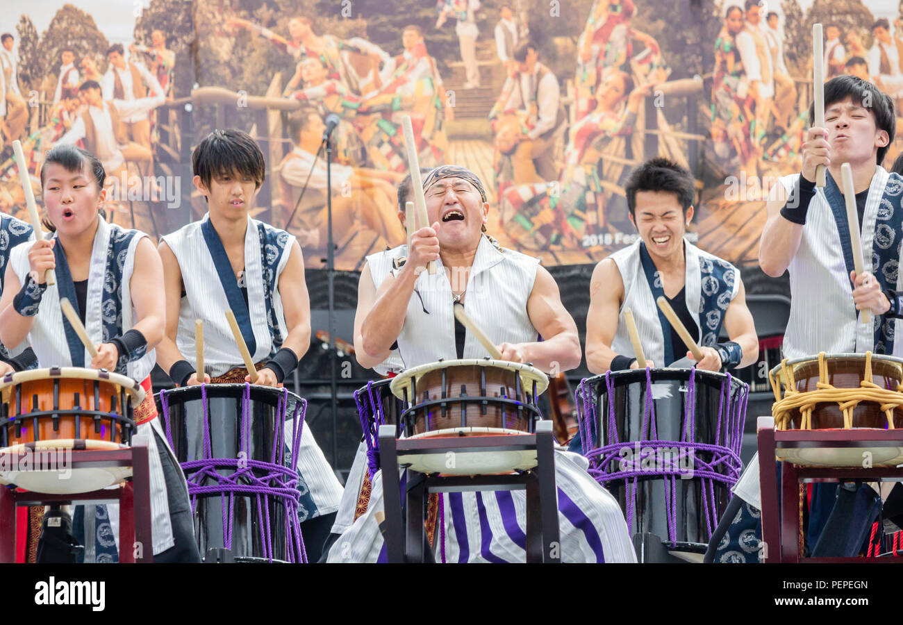 . Taiko drummers from Japan at the Billingham International Folklore ...