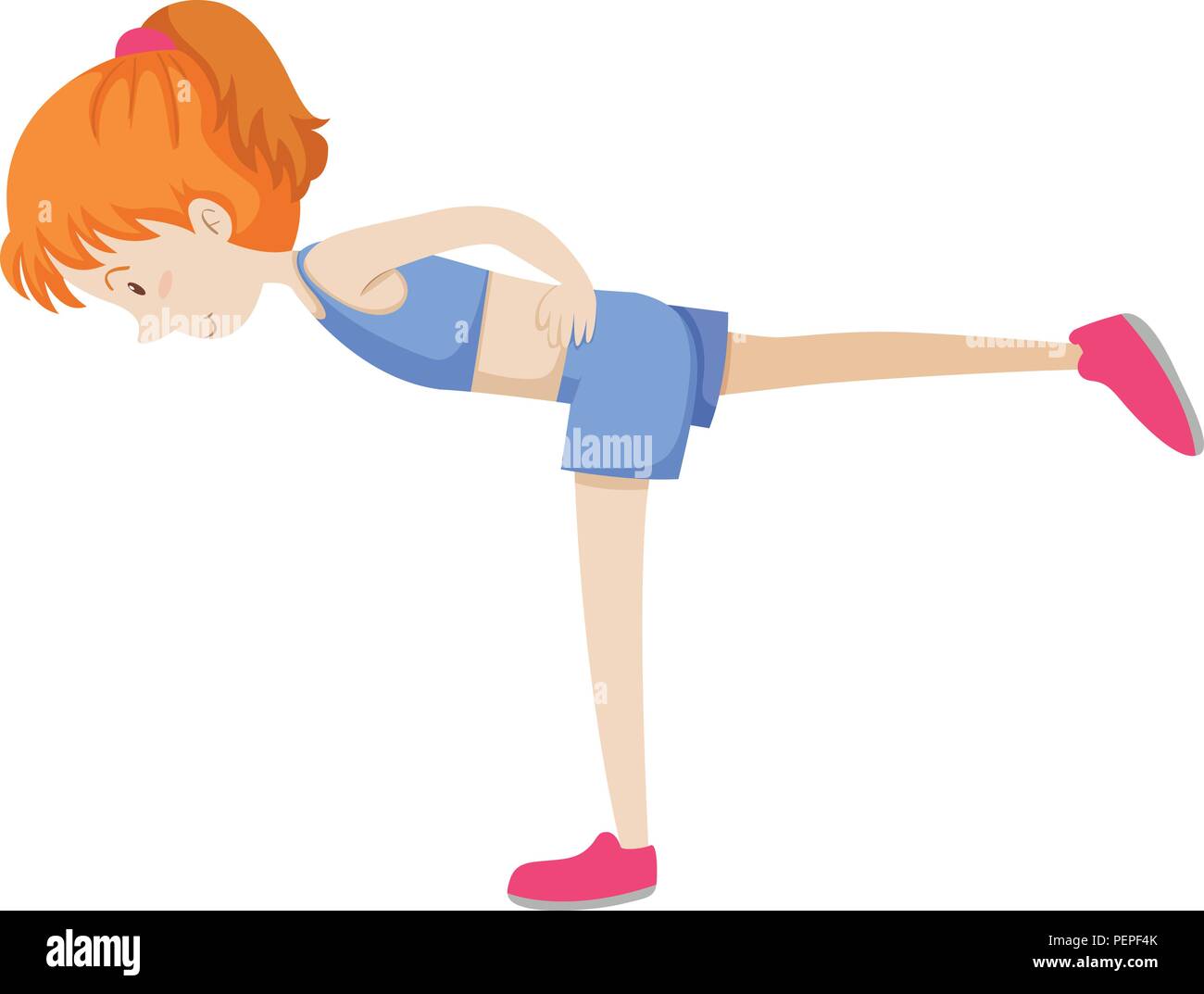 Girl doing gym exercise illustration Stock Vector Image & Art - Alamy