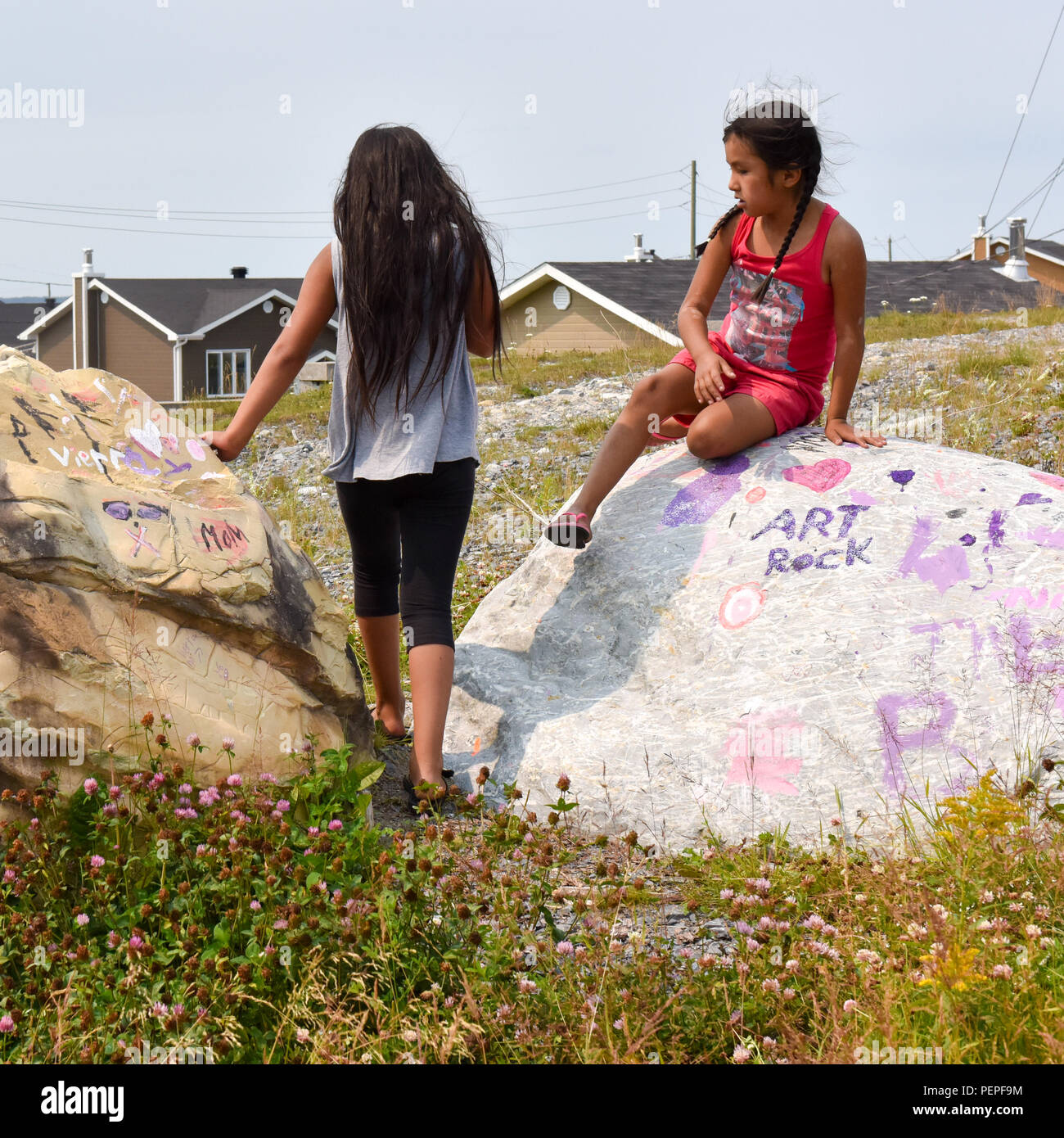 Indigenous Children, Northern Quebec Stock Photo - Alamy