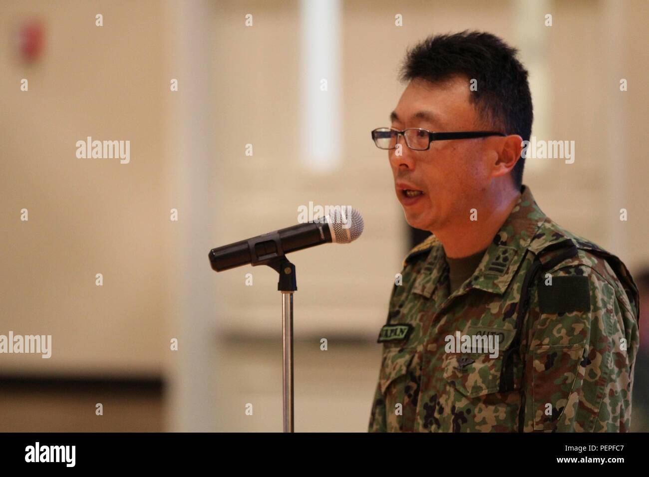 Col. Hidemaro Ohto, commander, Hawk and CHU-Sam Annual Service Practice ...