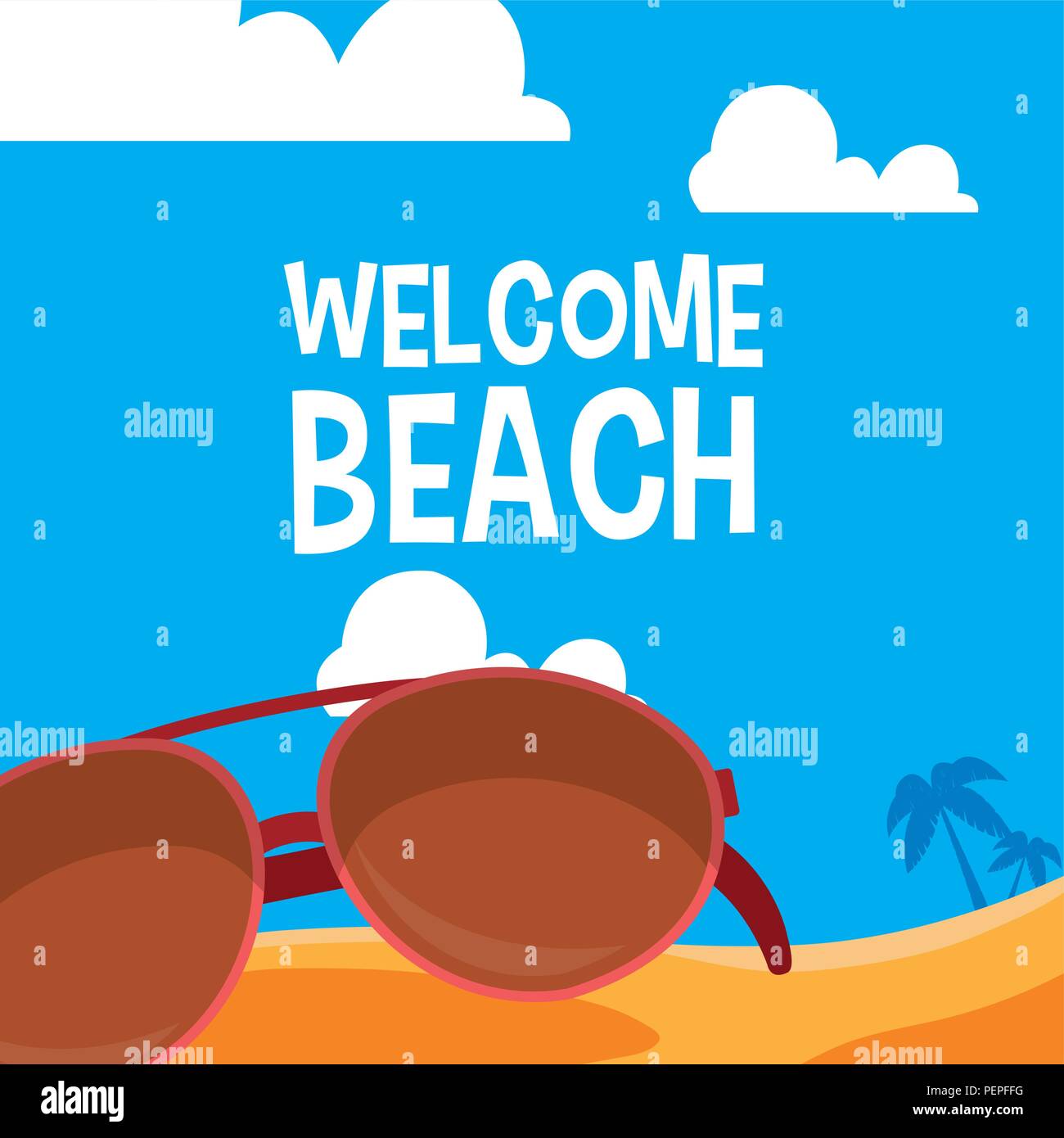 Welcome beach card Stock Vector Image & Art - Alamy