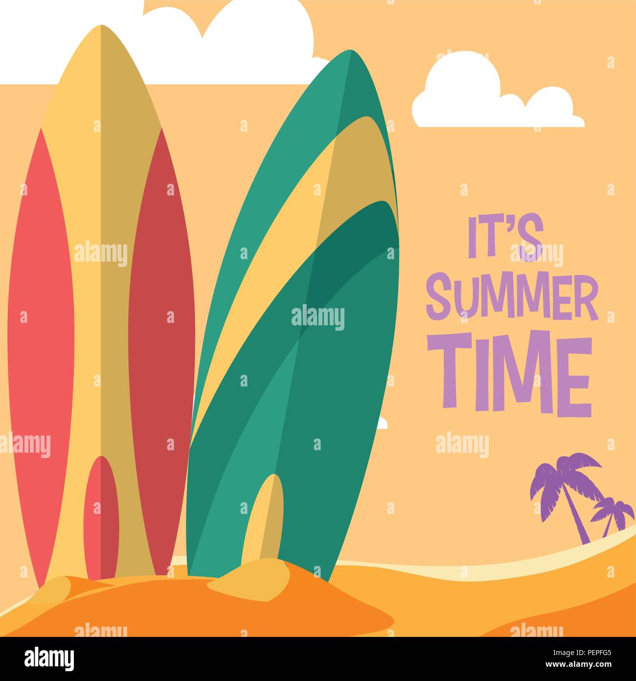 Its summer time card Stock Vector Image & Art - Alamy