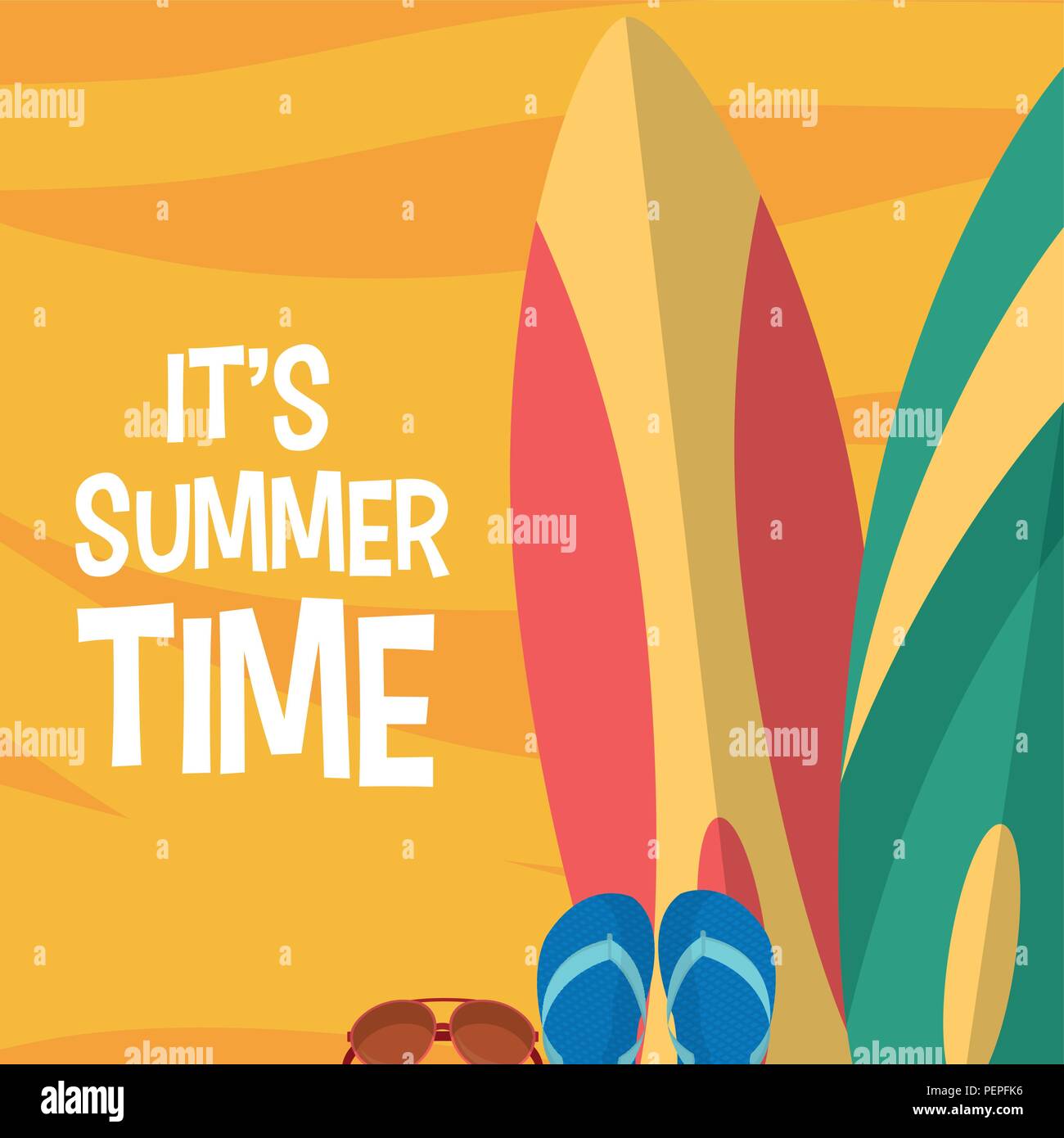 Its summer time card Stock Vector Image & Art - Alamy