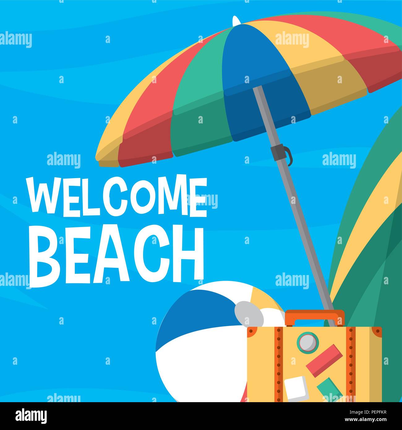 Welcome beach card Stock Vector Image & Art - Alamy