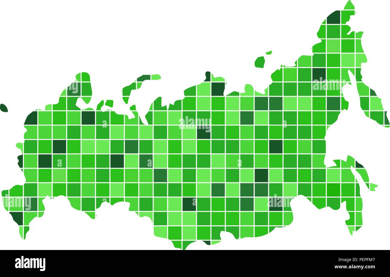 Abstract Russia map consists of squares of different shades of g Stock ...